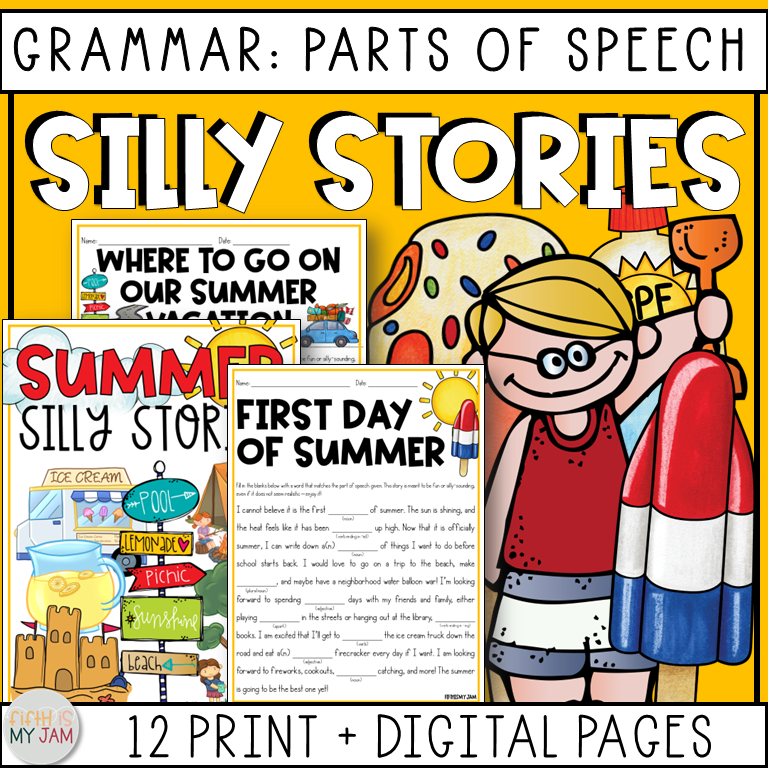 Summer Silly Stories Mad Libs Giggles and Grammar Parts of Speech ...
