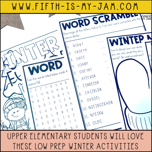Upper Elementary Students Will Love These Low Prep Winter Activities ...