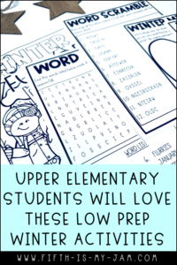 Upper Elementary Students Will Love These Low Prep Winter Activities ...