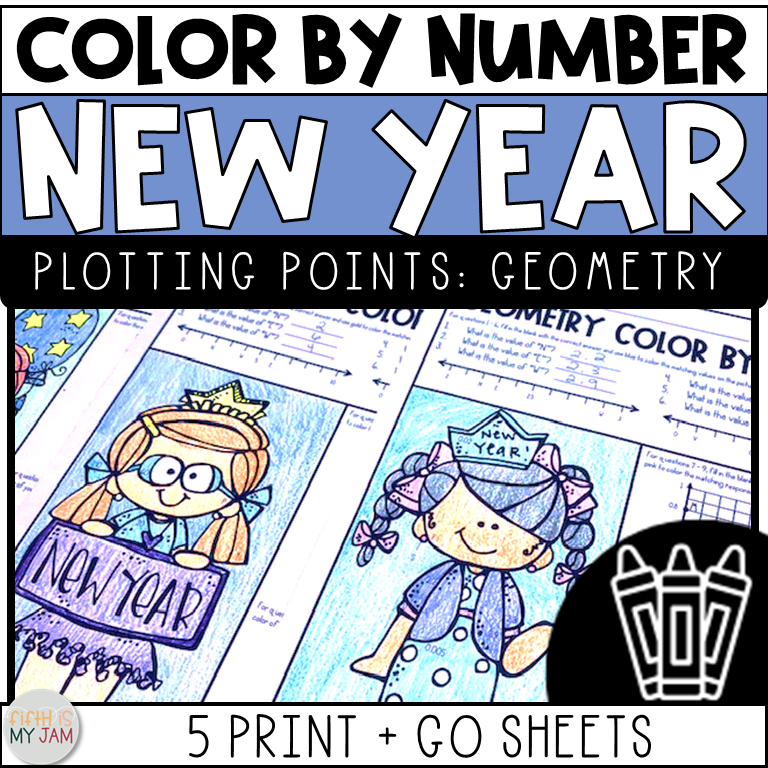 New Year Color By Number Math 5th Grade Geometry Plotting Points ...